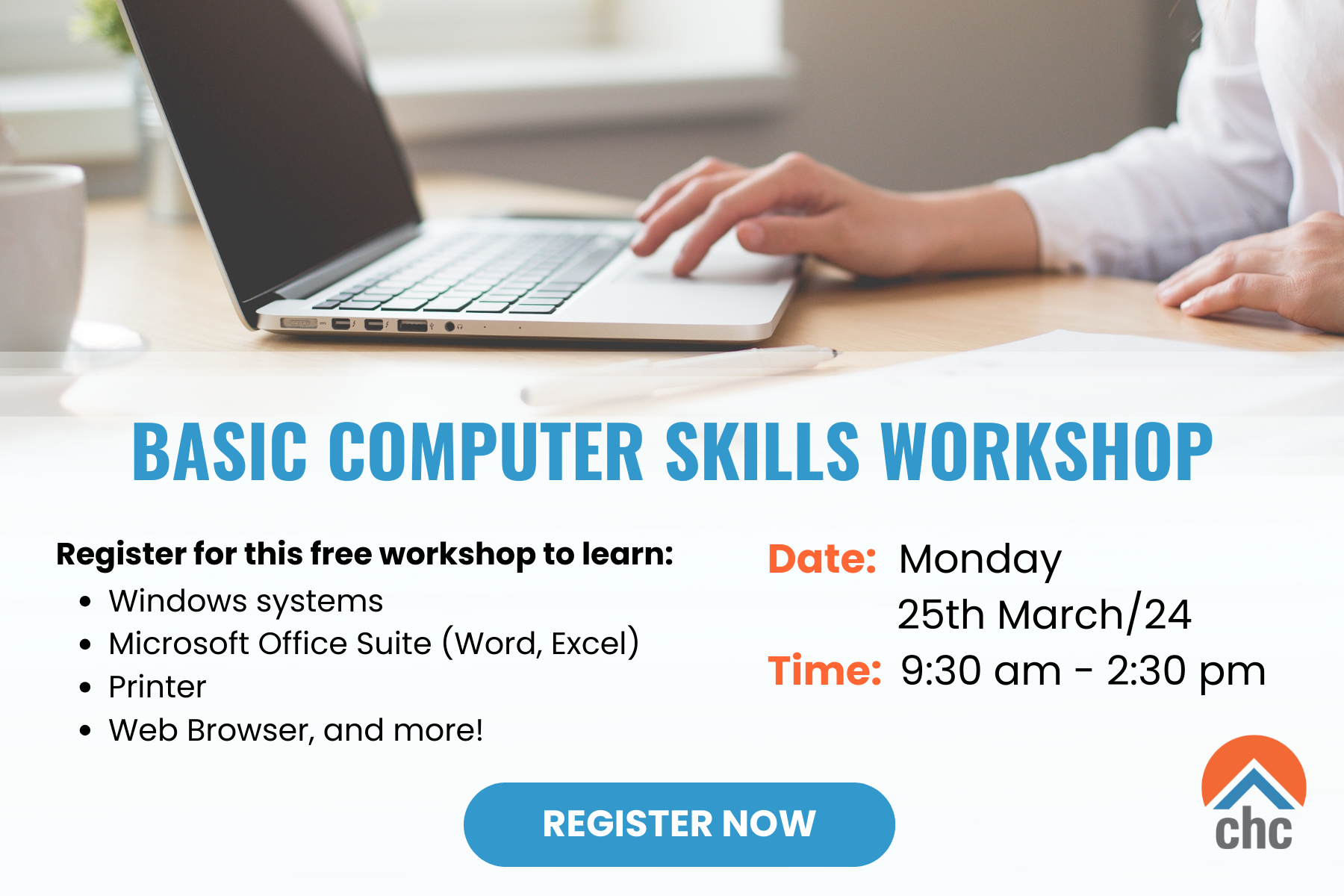 Basic Computer Skills Workshop - 25/03/24 - CHC